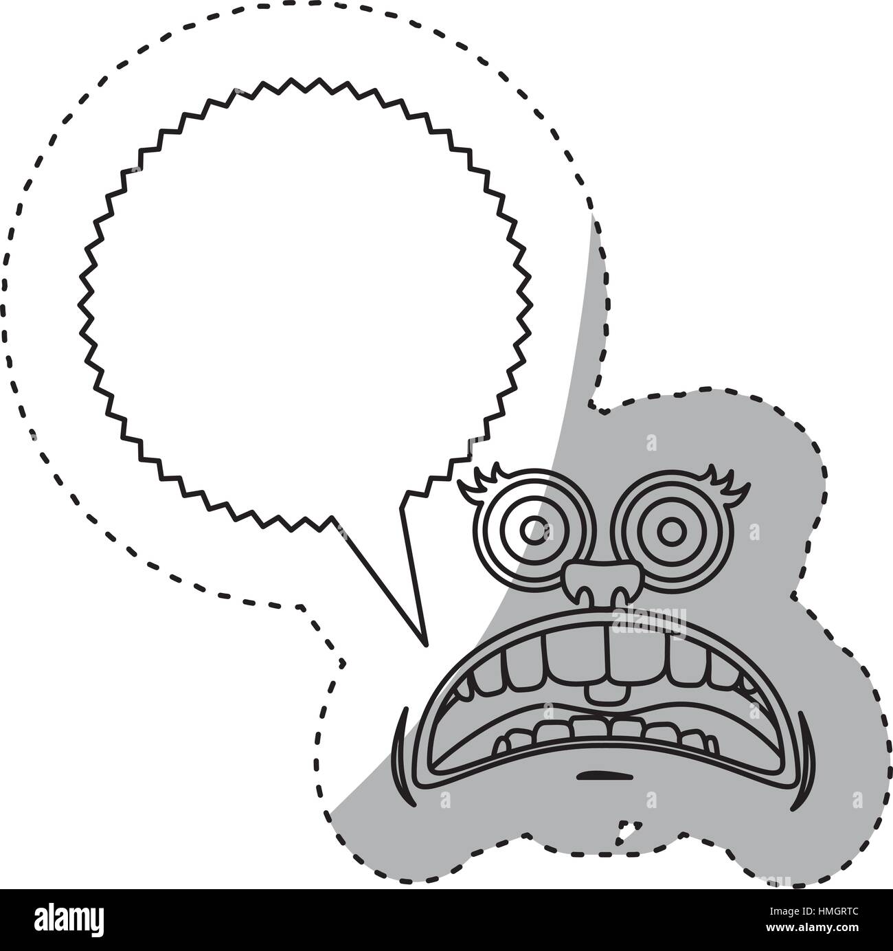 sticker contour face cartoon gesture with dialogue scream callout ...