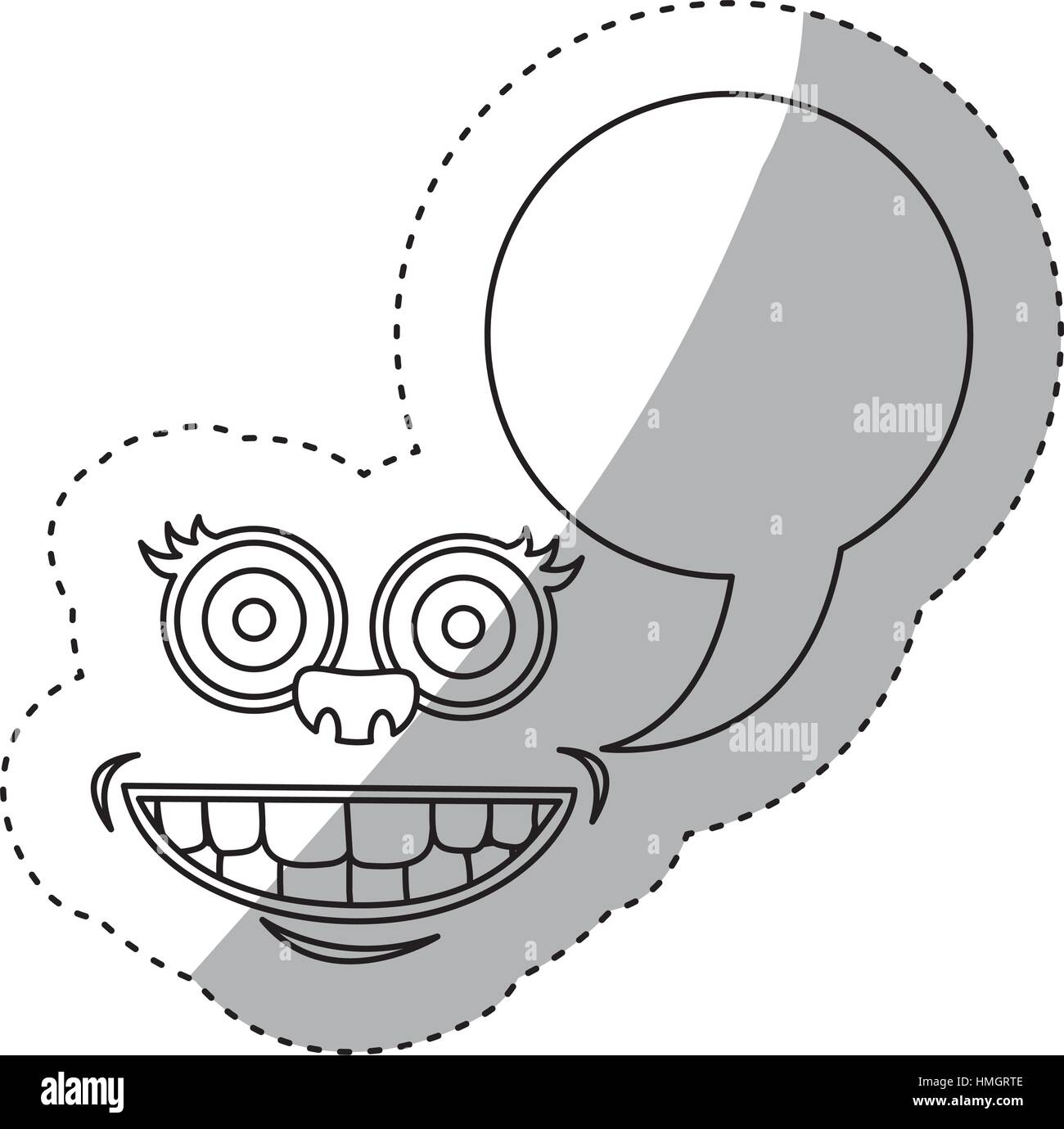 sticker contour face cartoon gesture with dialogue callout box vector ...