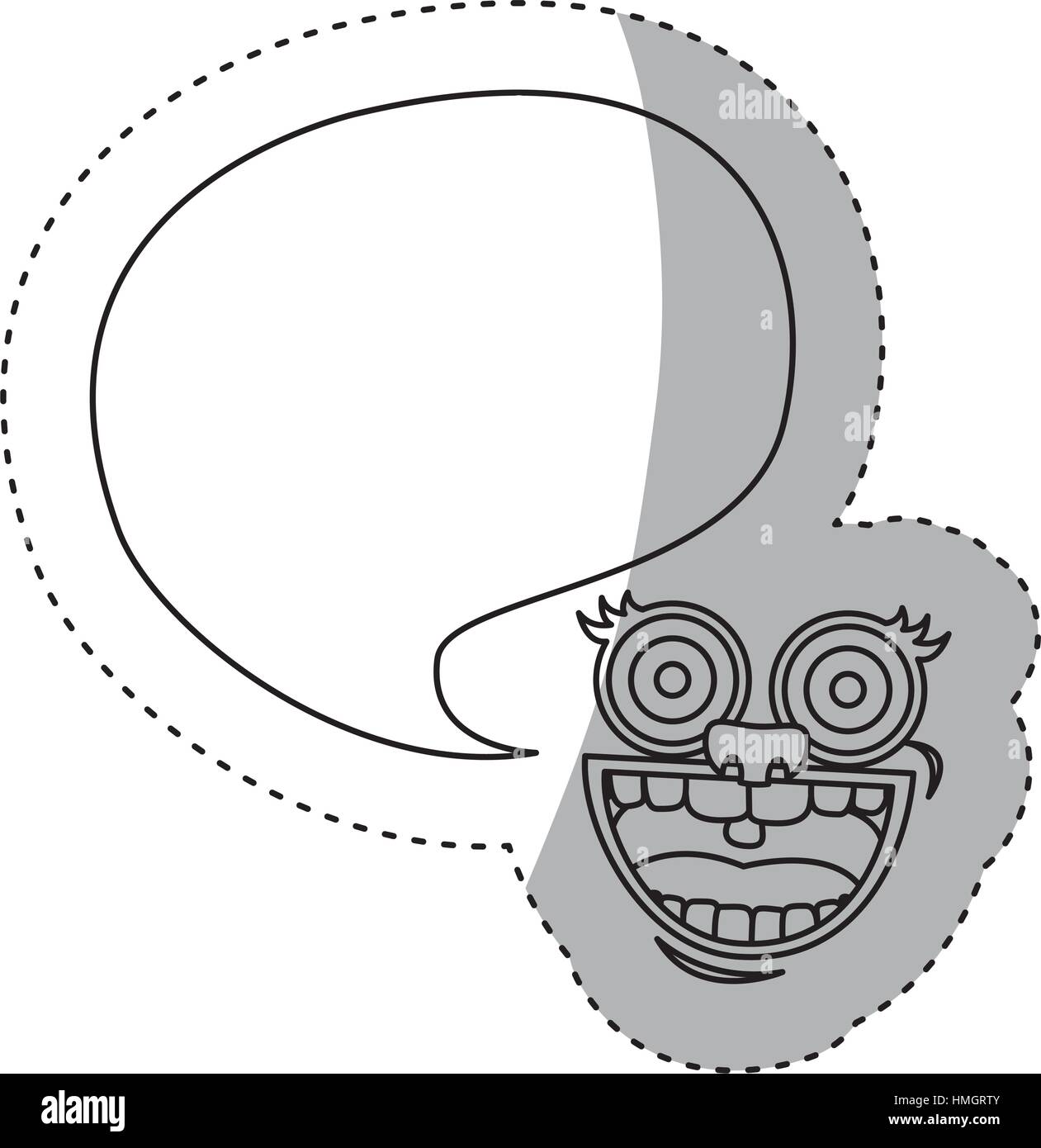 sticker contour face cartoon gesture with dialog big callout box vector ...