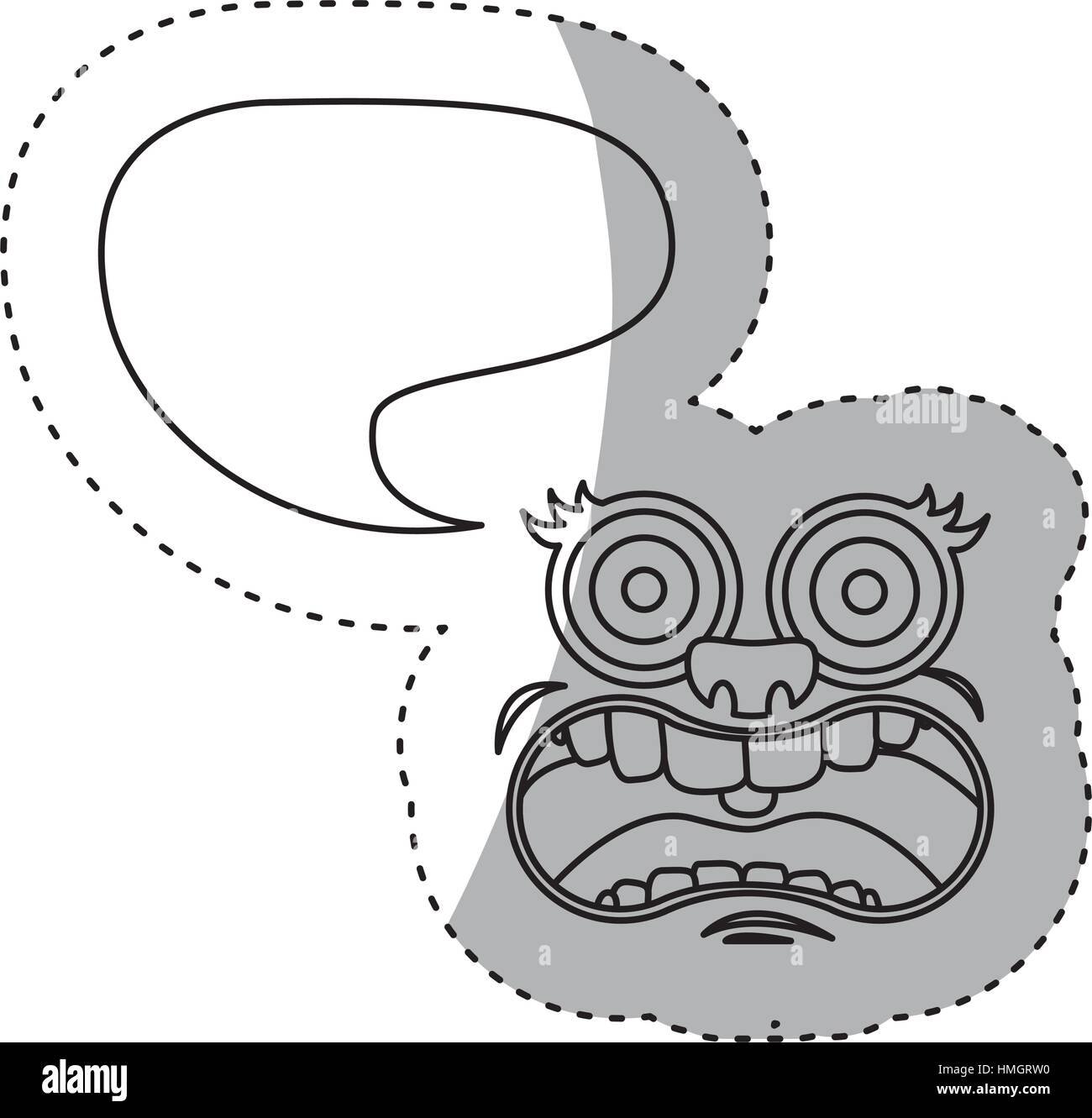 sticker contour face cartoon gesture with dialogue cloud vector ...
