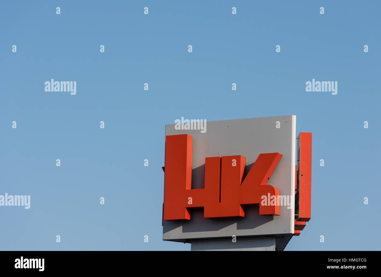 Oberndorf, Germany. 26th Jan, 2017. The logo of the German weapons ...