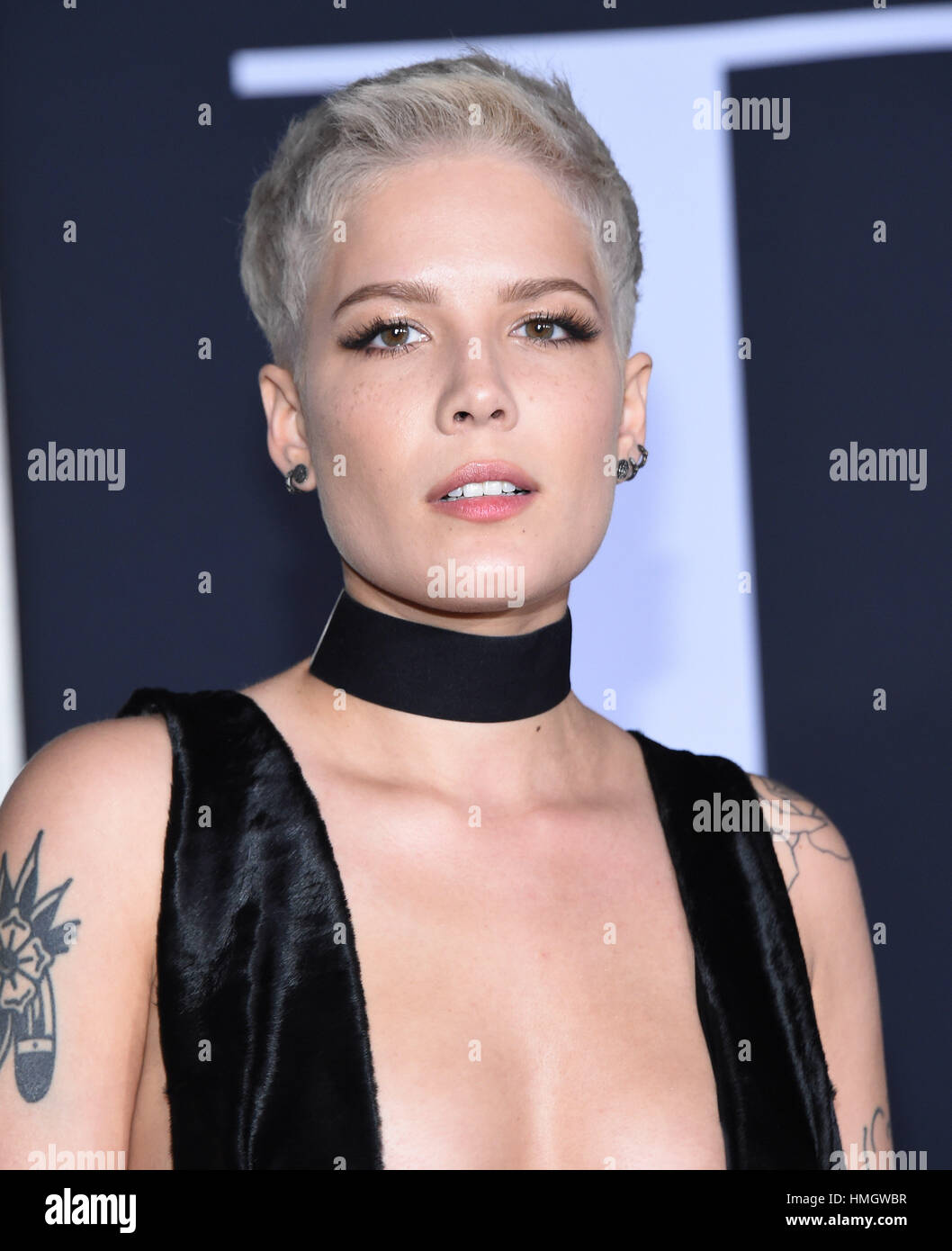 Los Angeles, California, USA. 2nd Feb, 2017. Halsey arrives for the ...