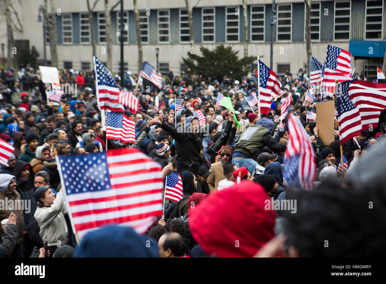 Rally at brooklyn borough hall hi-res stock photography and images - Alamy