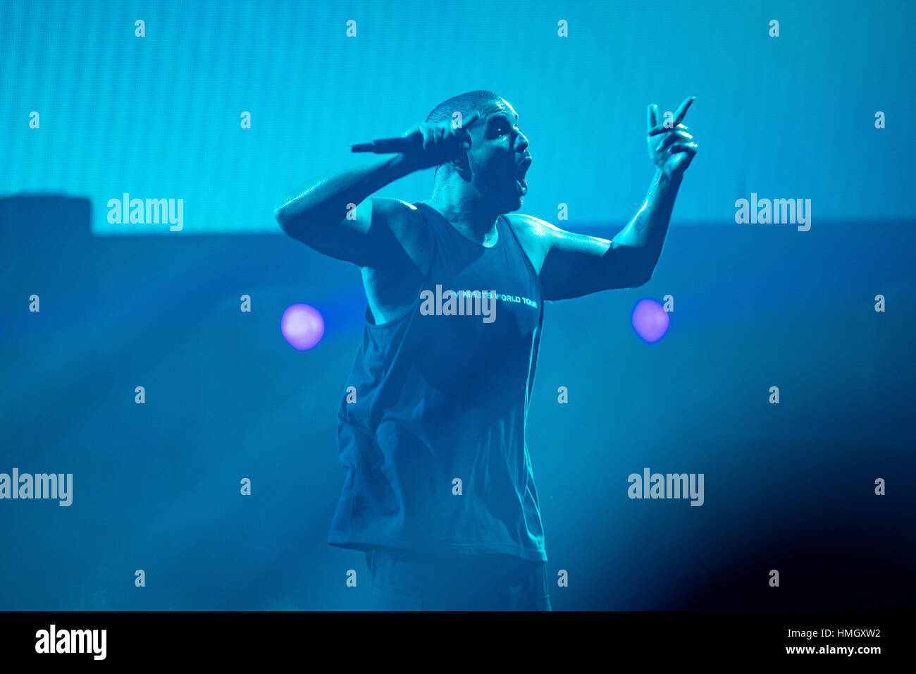 London, UK. 02nd Feb, 2017. London, England. Drake, performs The boy ...