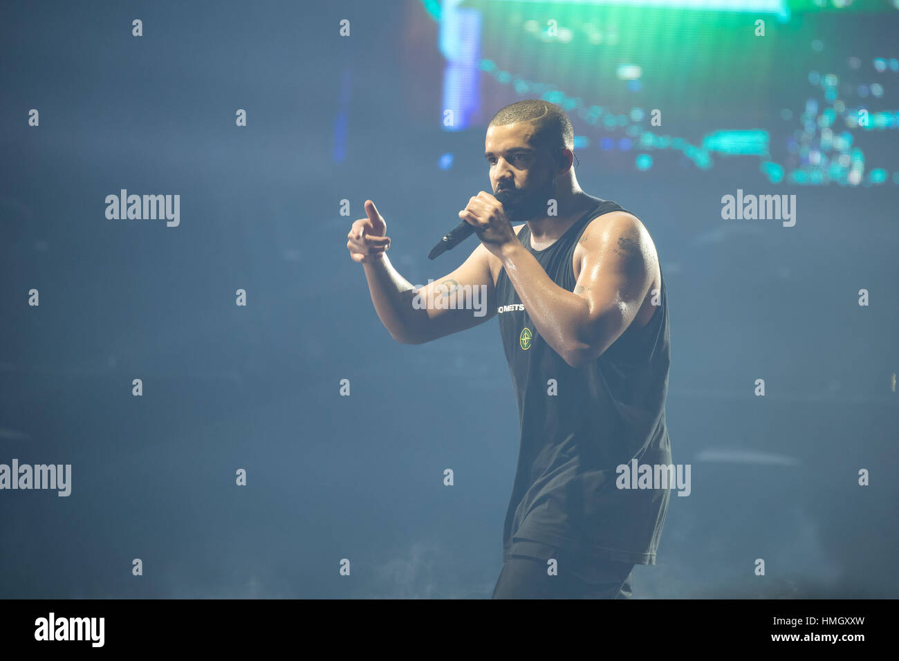 London, UK. 02nd Feb, 2017. London, England. Drake, performs The boy ...