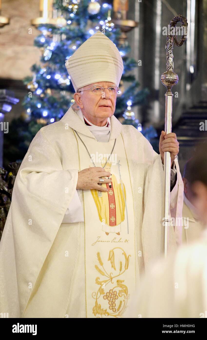 The Archbishop of Krakow Marek Jedraszewski celebrates a Holy Mass at ...