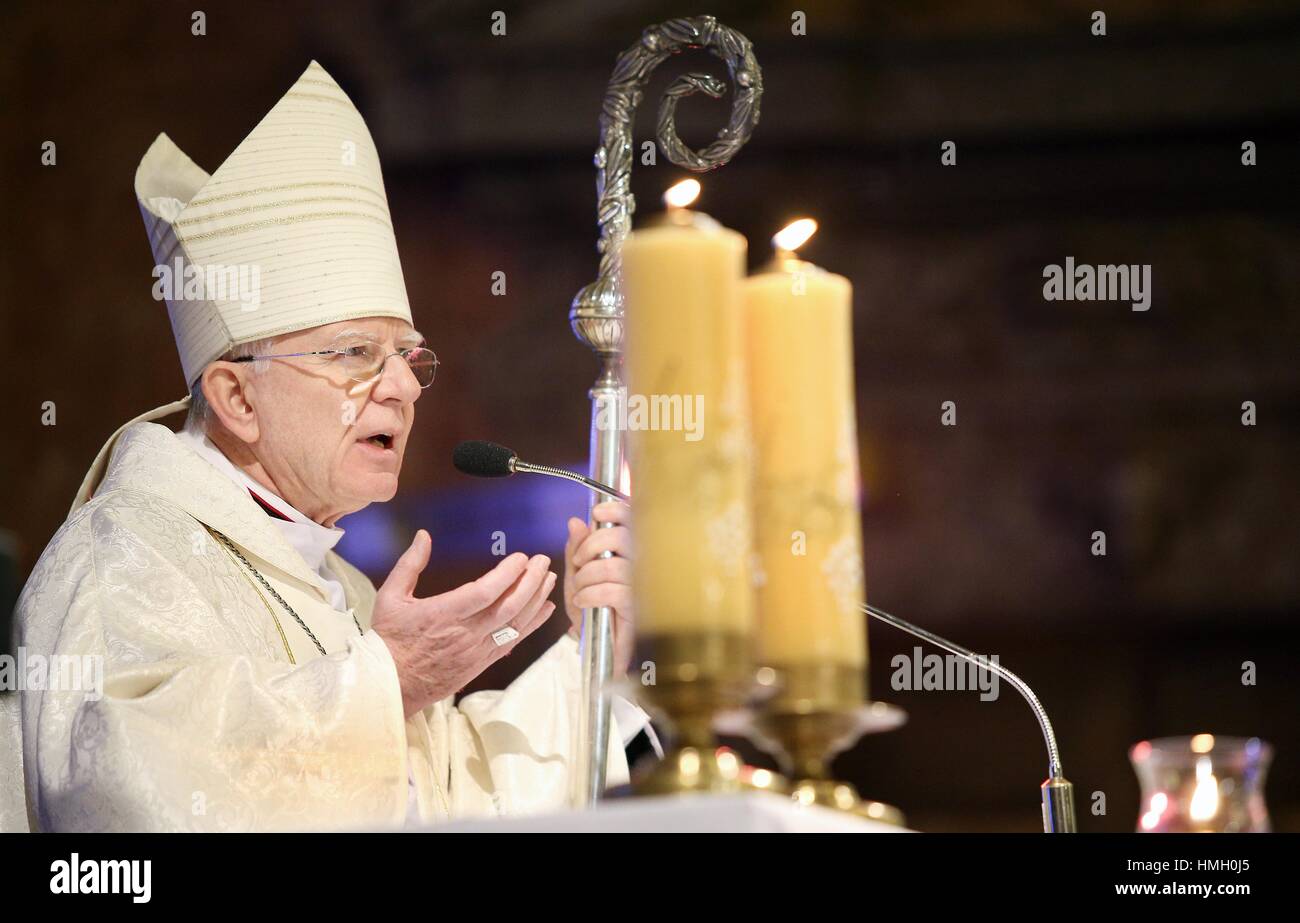 The Archbishop of Krakow Marek Jedraszewski celebrates a Holy Mass at ...