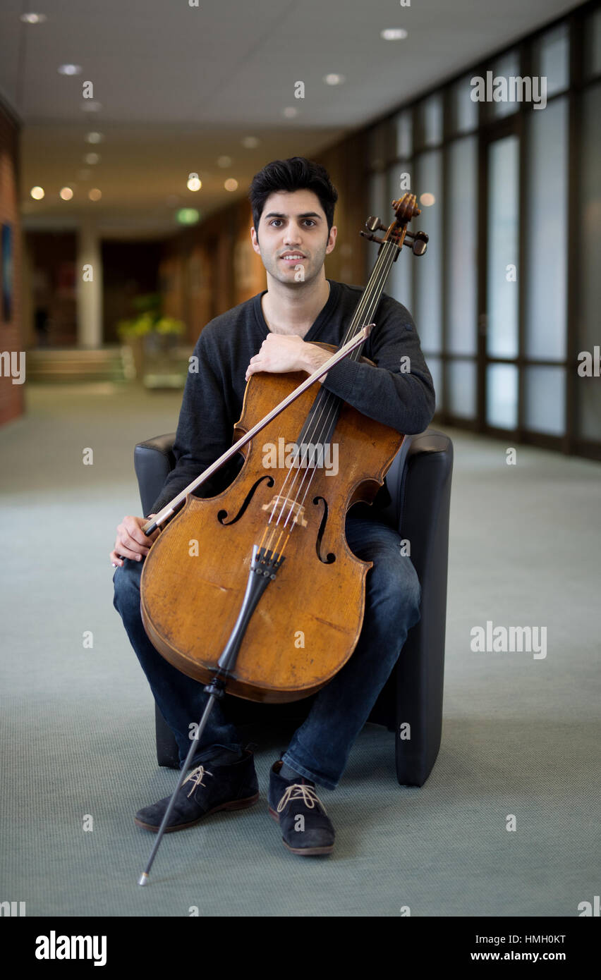 Kiel, Germany. 03rd Feb, 2017. Austrian-Iranian cellist Kian Soltani ...