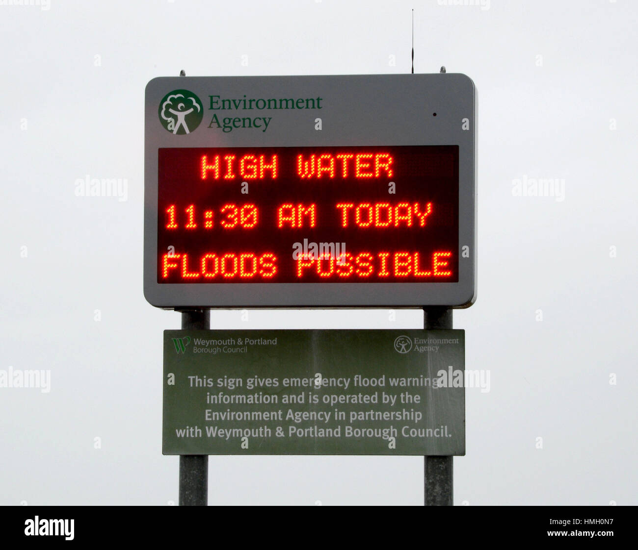 Flood warning sign dorset hi-res stock photography and images - Alamy