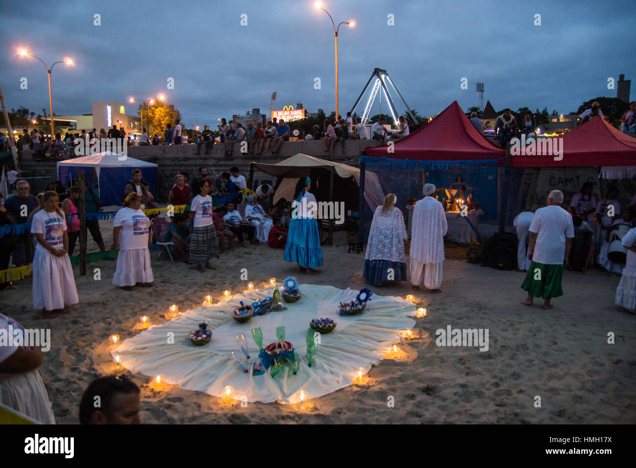 Montevideo, Uruguay. 02nd Feb, 2017. People of religion prepare the ...