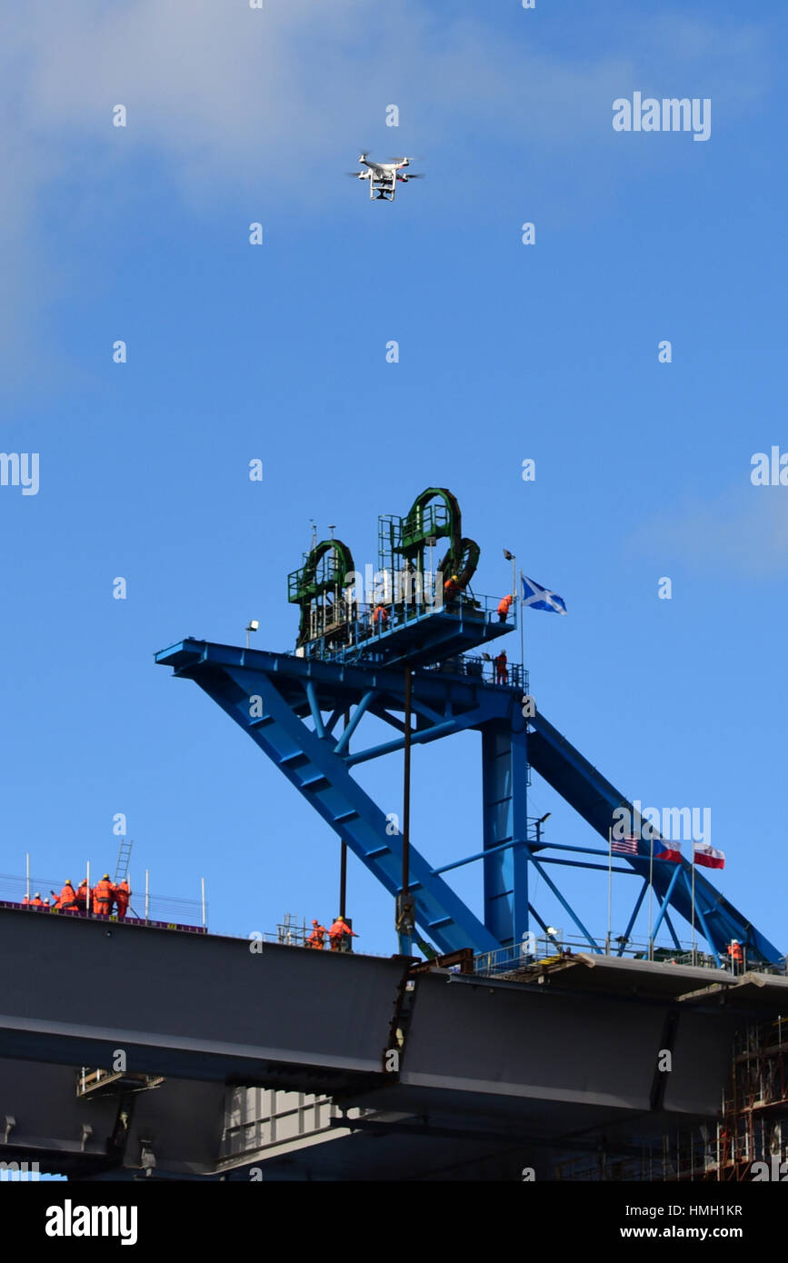 Edinburgh, Scotland, UK. 3rd Feb, 2017. A drone photographs the last ...