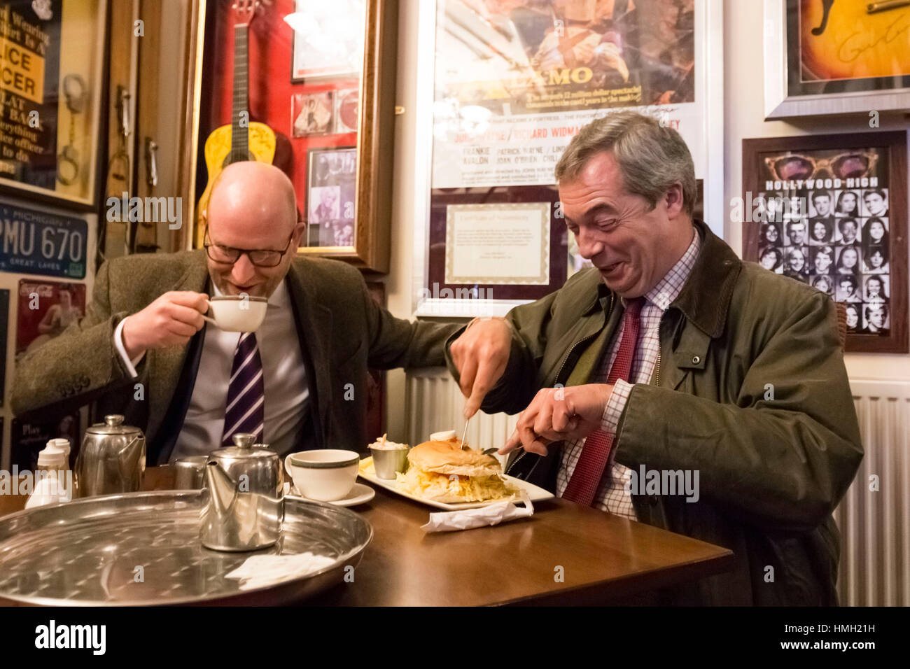 Hanley, Stoke-on-Trent, UK. 3rd Feb, 2017. UKIP Leader Paul Nuttall and ...