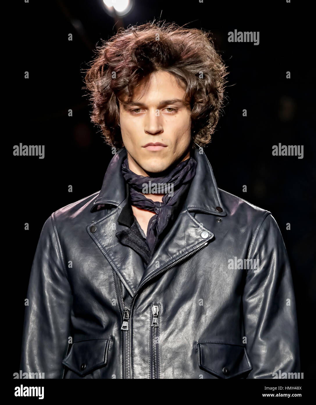 New York, USA. 3rd Feb, 2017. Models walk the runway for John Varvatos ...