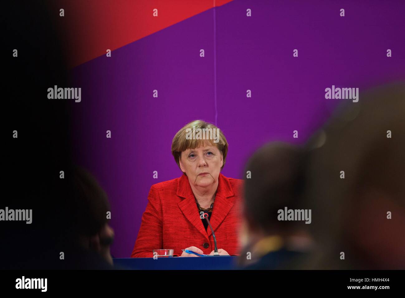 Valletta, Malta. 3rd Feb, 2017. German Chancellor Angela Merkel speaks ...