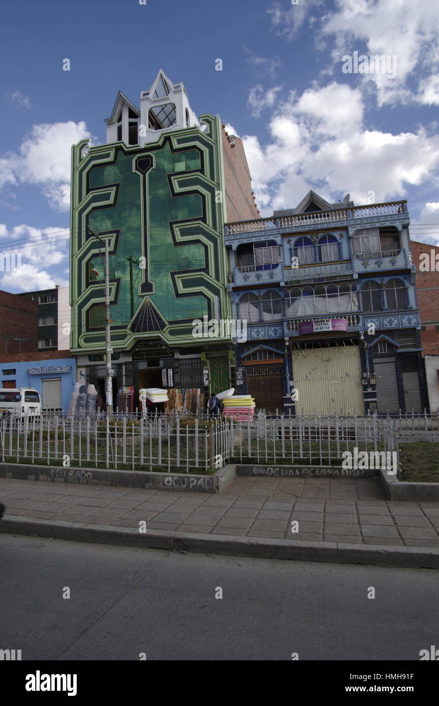 Chalet in El Alto, Bolivia, also called cholets Stock Photo - Alamy