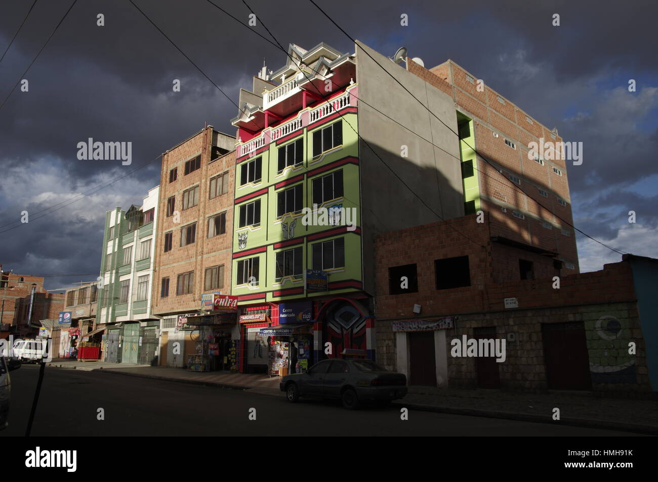 Chalet in El Alto, Bolivia, also called cholets Stock Photo - Alamy