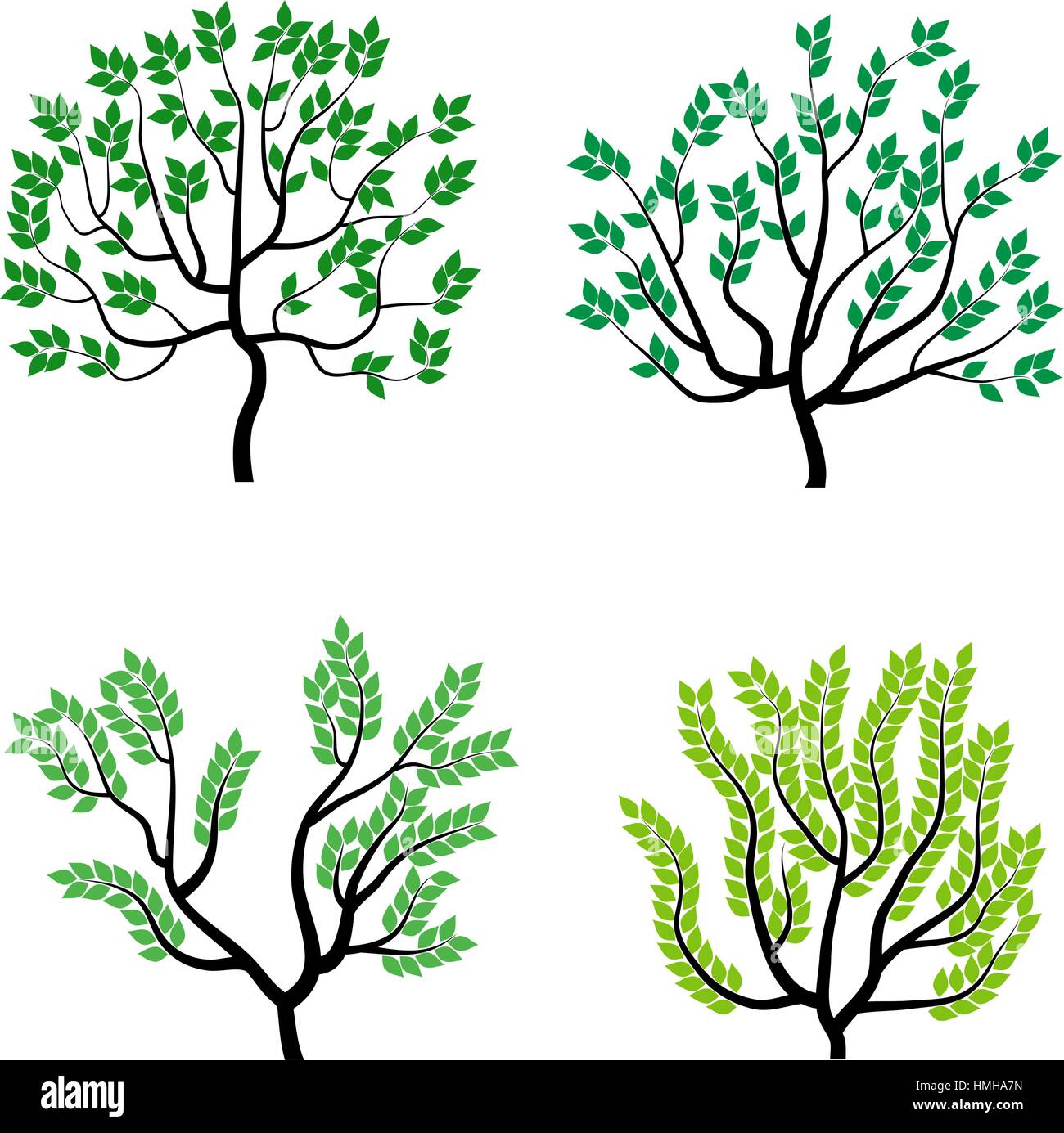 Isolated tree set group Stock Vector Images - Alamy