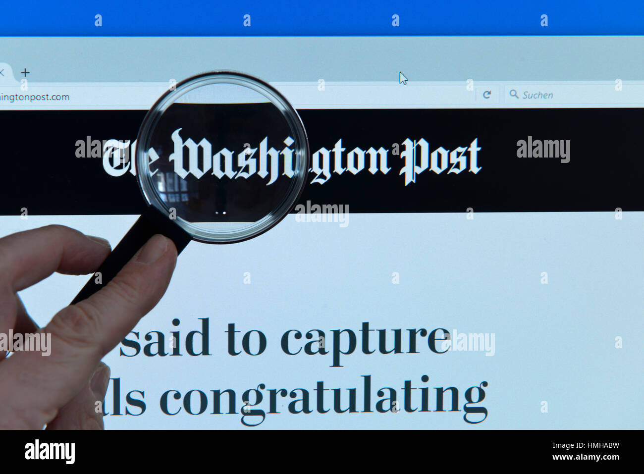 The The Washington Post, Internet, monitor, hand, magnifying glass, The ...
