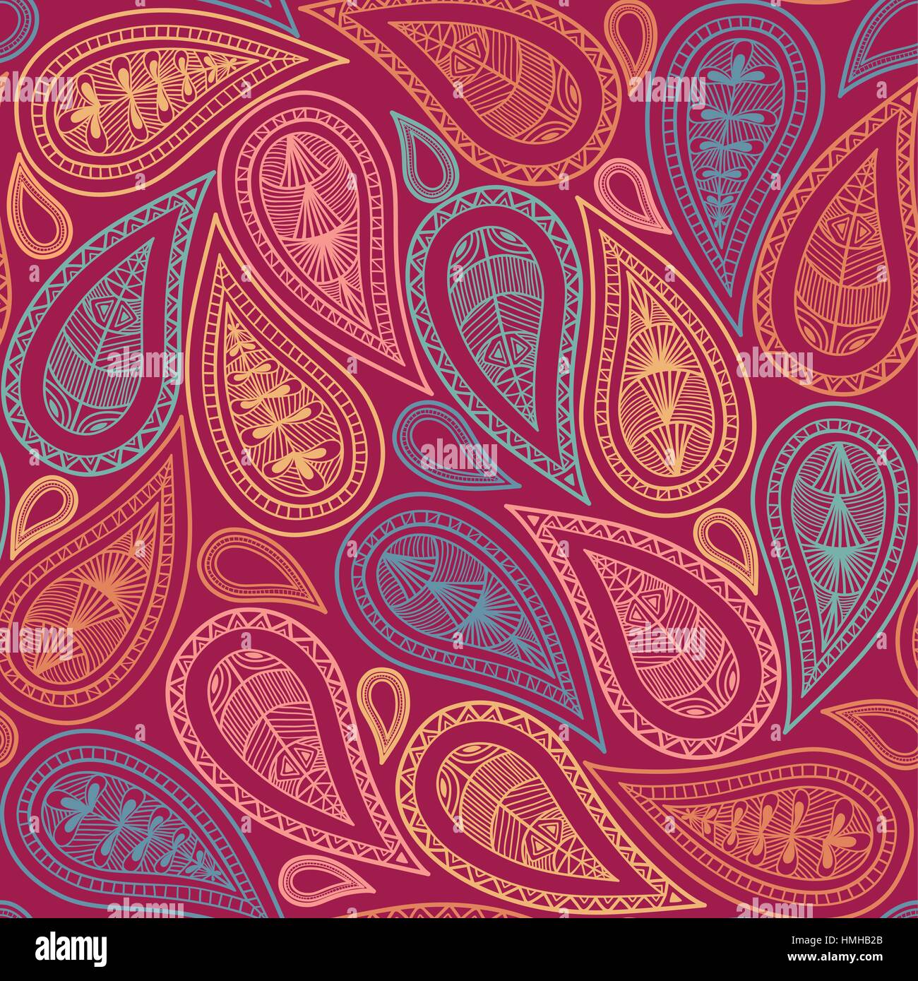 Textured fabric paisley pattern Stock Vector Images - Alamy