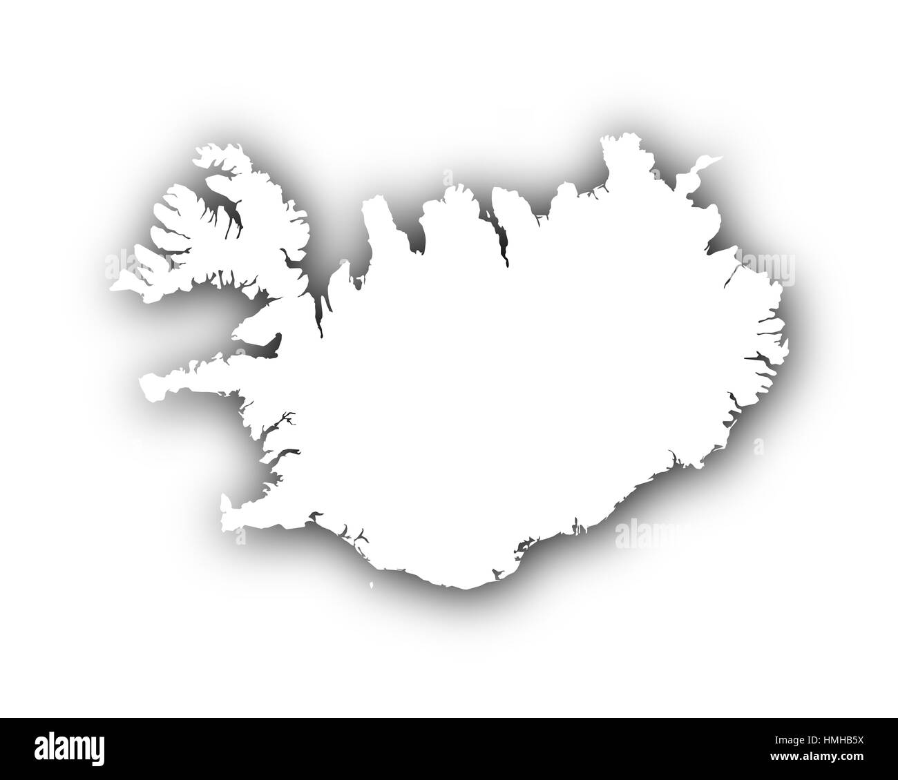 Iceland silhouette map Black and White Stock Photos & Images - Alamy