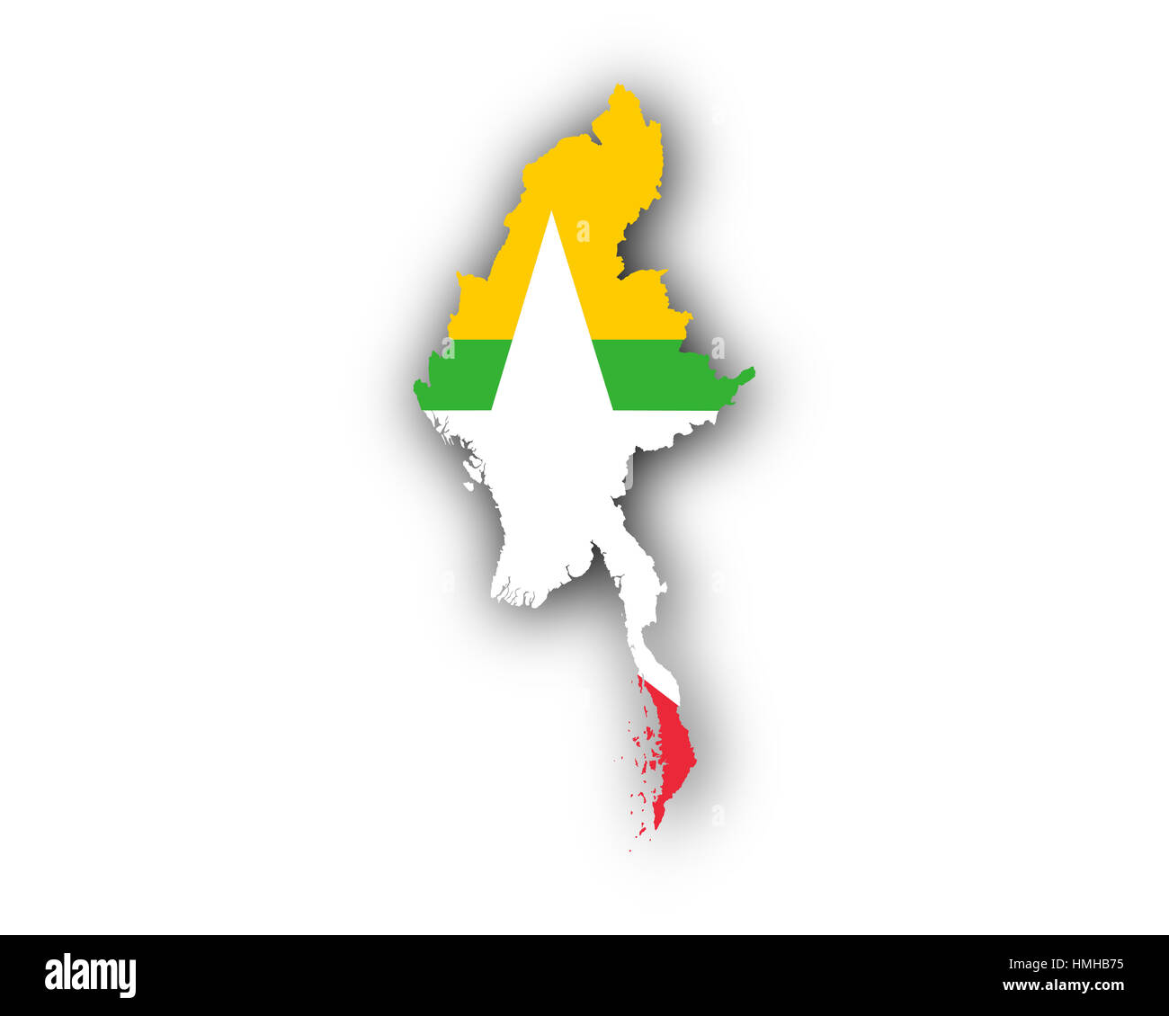 Map and flag of Myanmar Stock Photo - Alamy