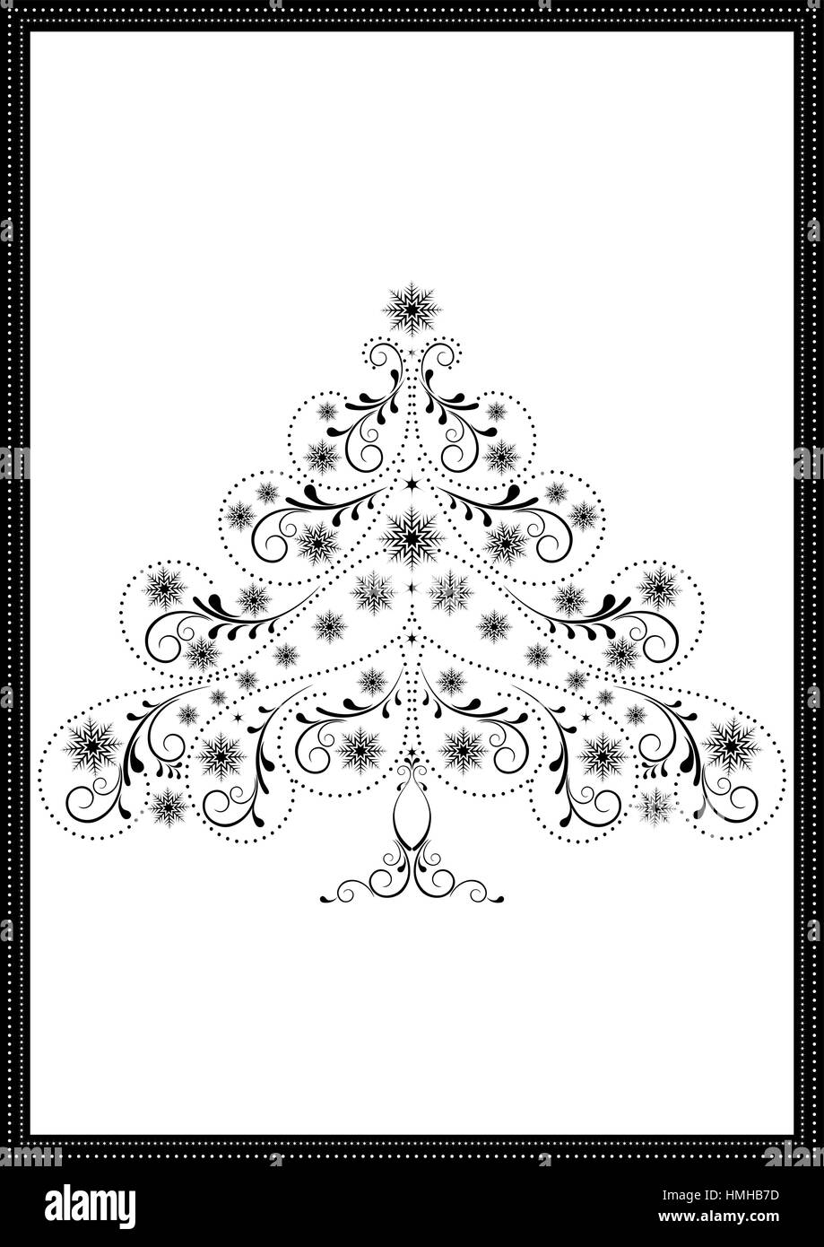 Christmas tree vector black and white Black and White Stock Photos ...