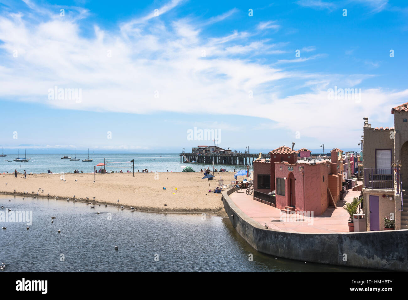 View of the sand beach and the pier of Capitola, California Stock Photo ...