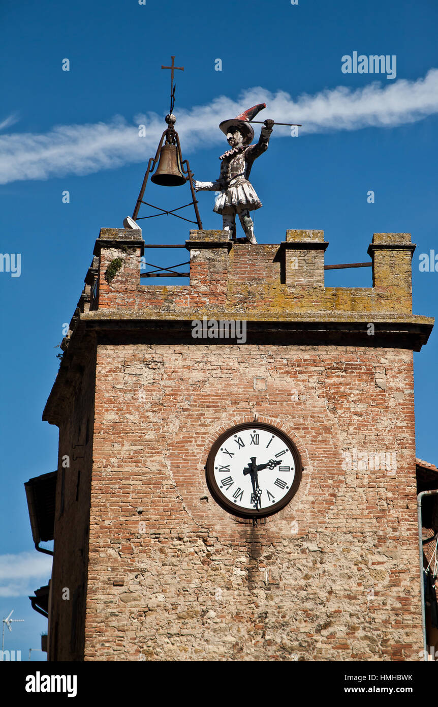 Church tower with clock and bell Stock Photo - Alamy