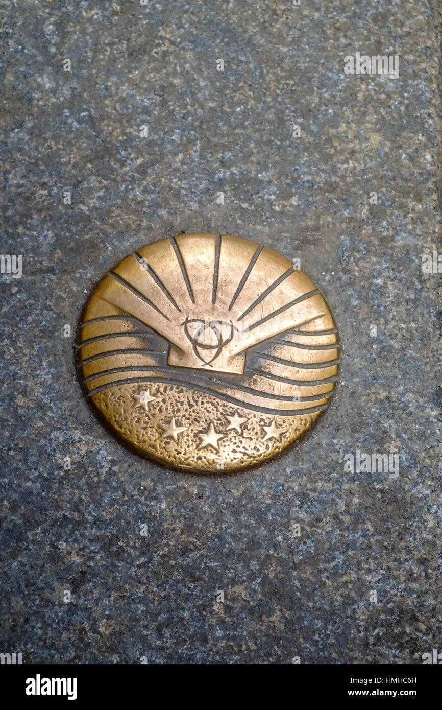 pilgrims way camino de santiago sign marker Stock Photo - Alamy