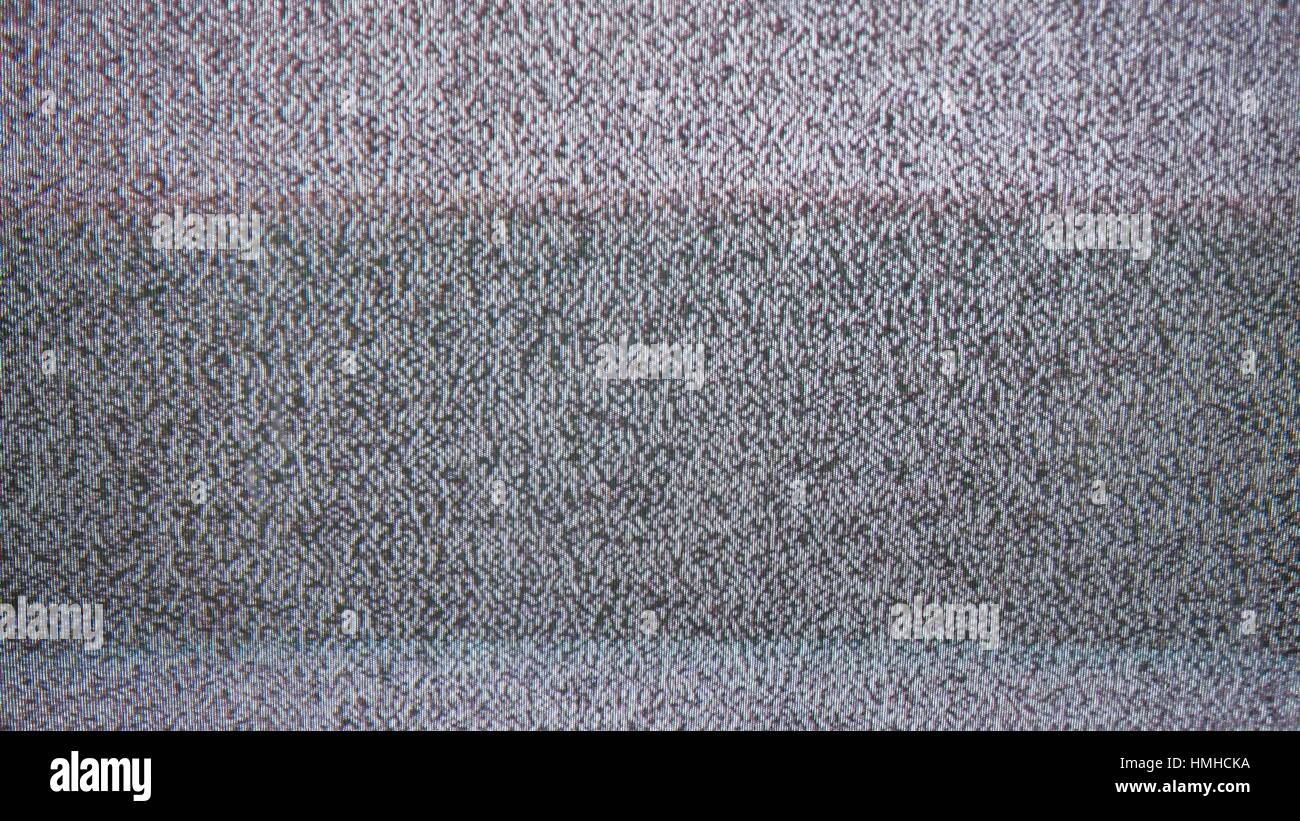 noise tv interference bad signal screen the television Stock Photo - Alamy