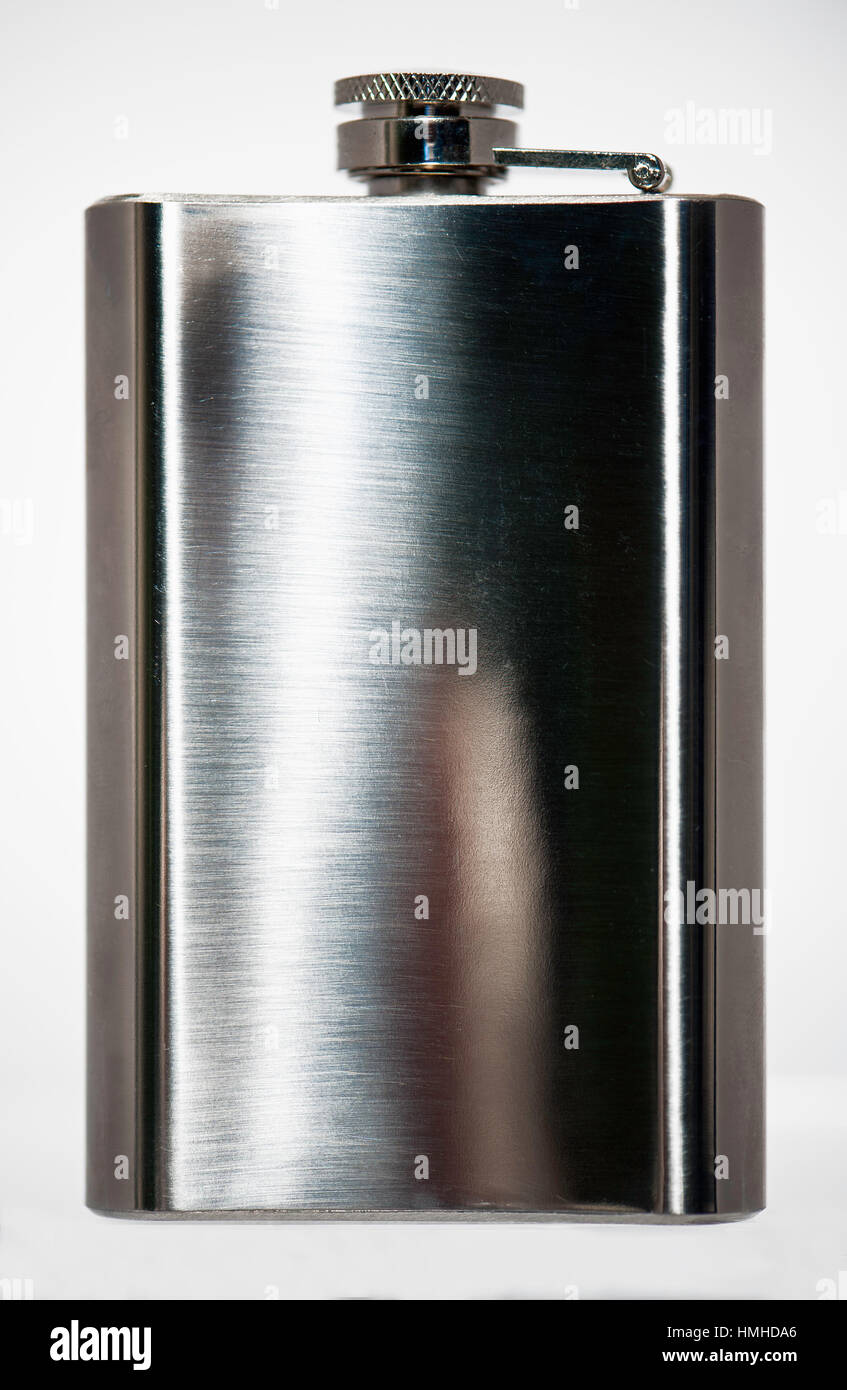 Metallic hip flask Stock Photo - Alamy