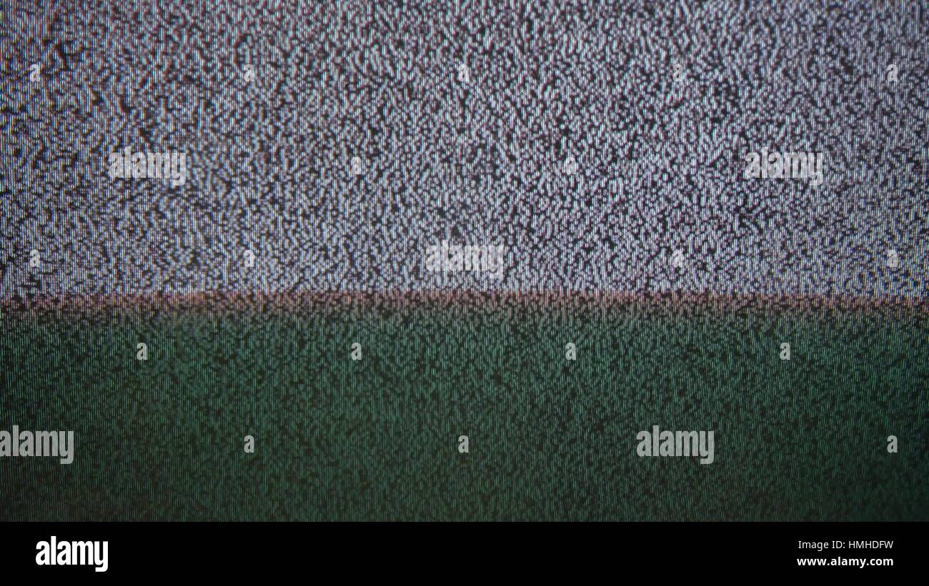 noise interference bad tv signal screen the television Stock Photo - Alamy