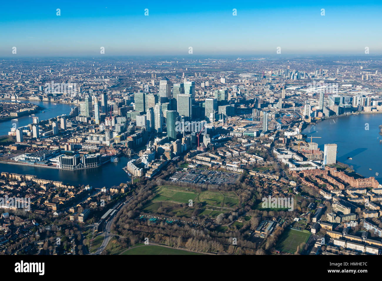 London from above, images of Canary Wharf in London seen from the ...
