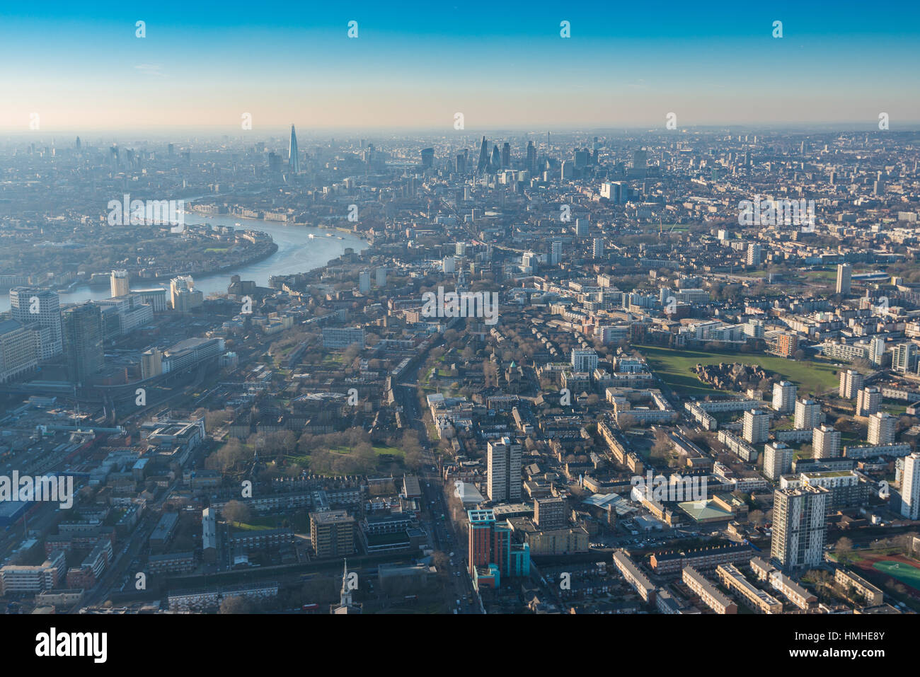 London from above, photo taken from a helicopter Stock Photo - Alamy