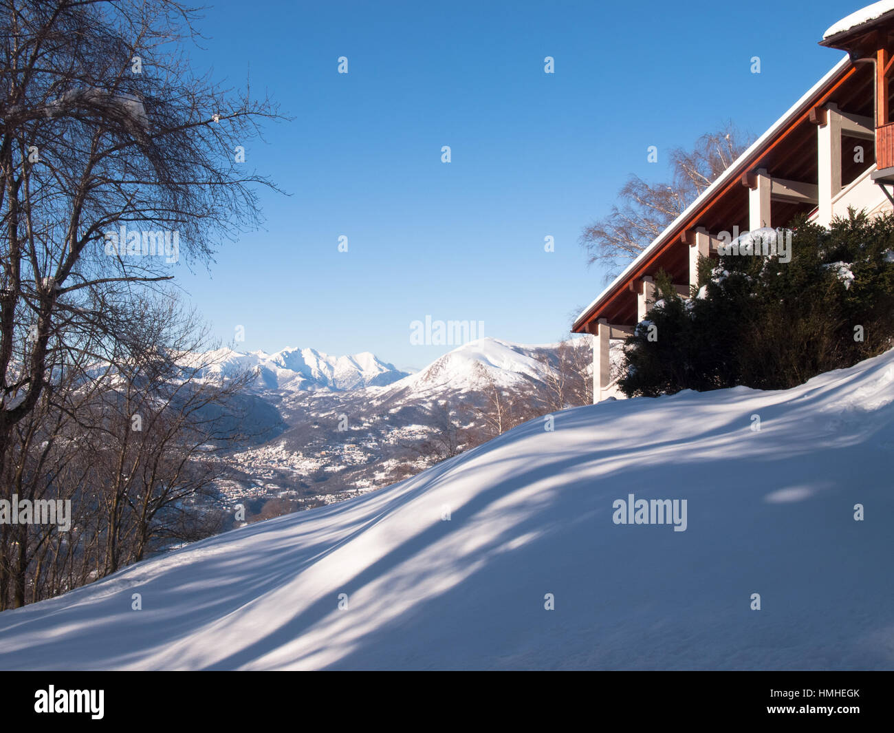 Monte Bré, Switzerland: Winter landscape from Monte Bre. Arrival ...