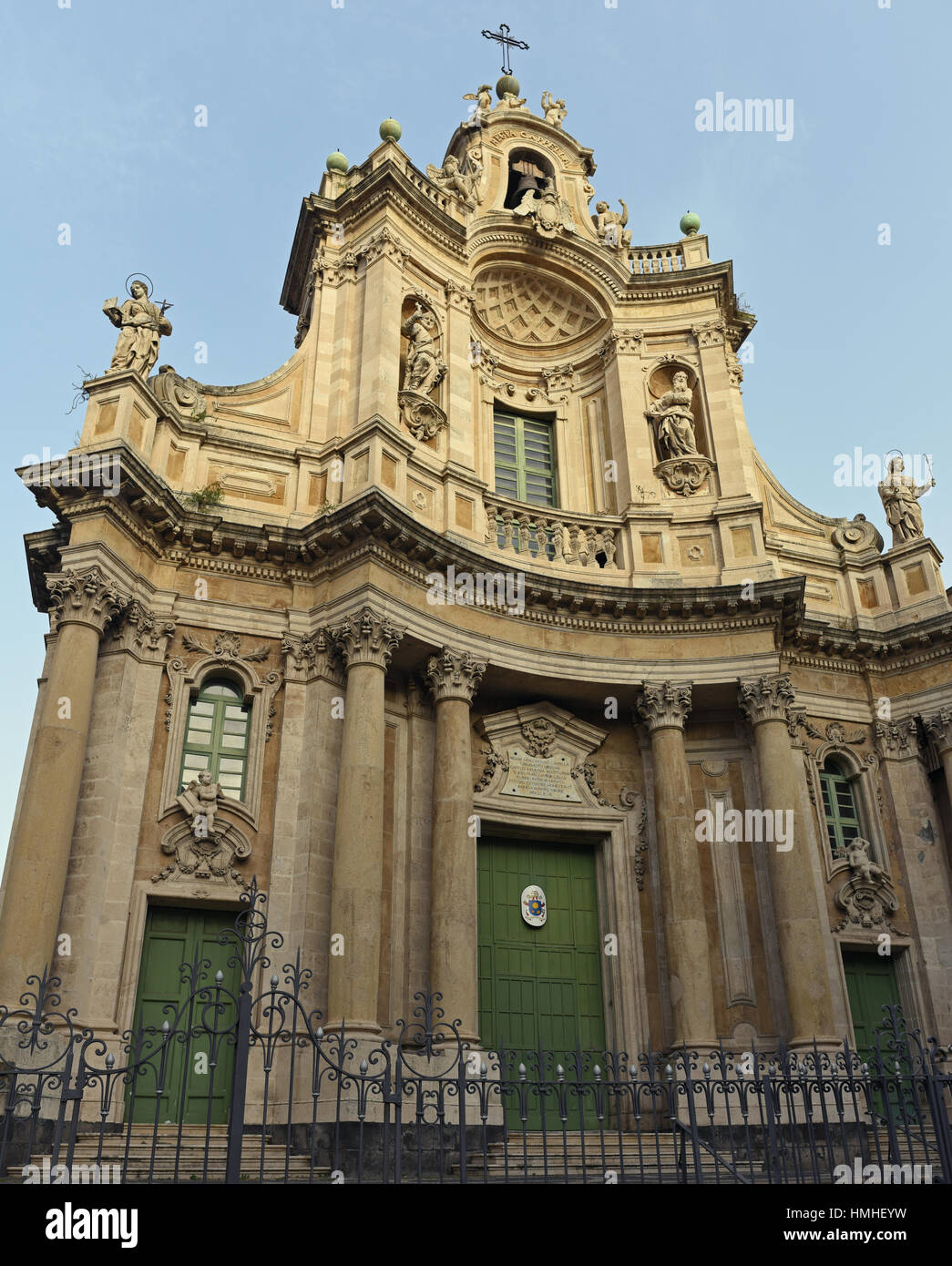 Basilica Collegiata Church in Catania Stock Photo - Alamy