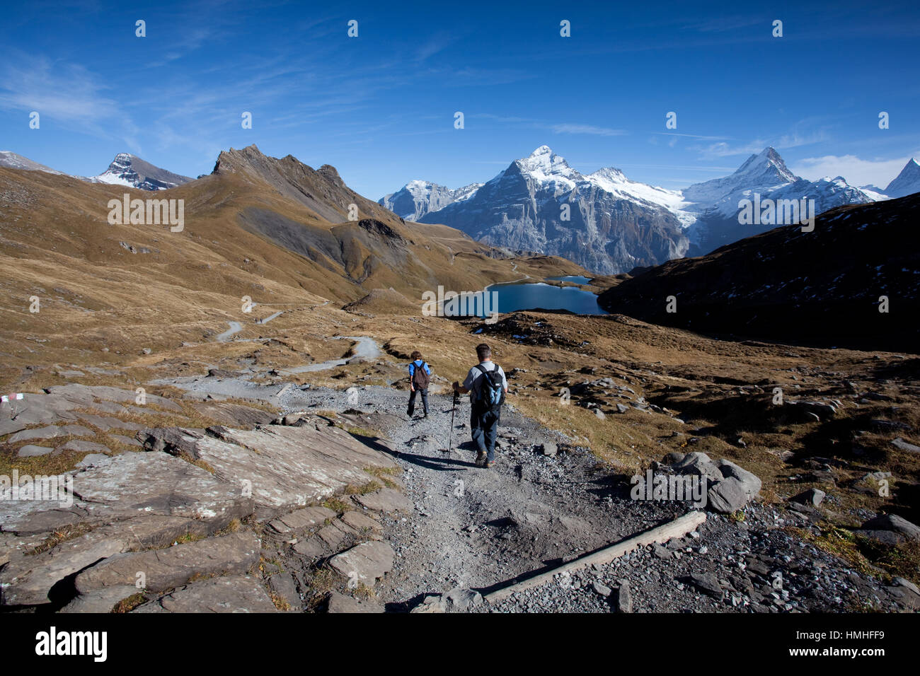 Hiking the Swiss Alps Stock Photo - Alamy