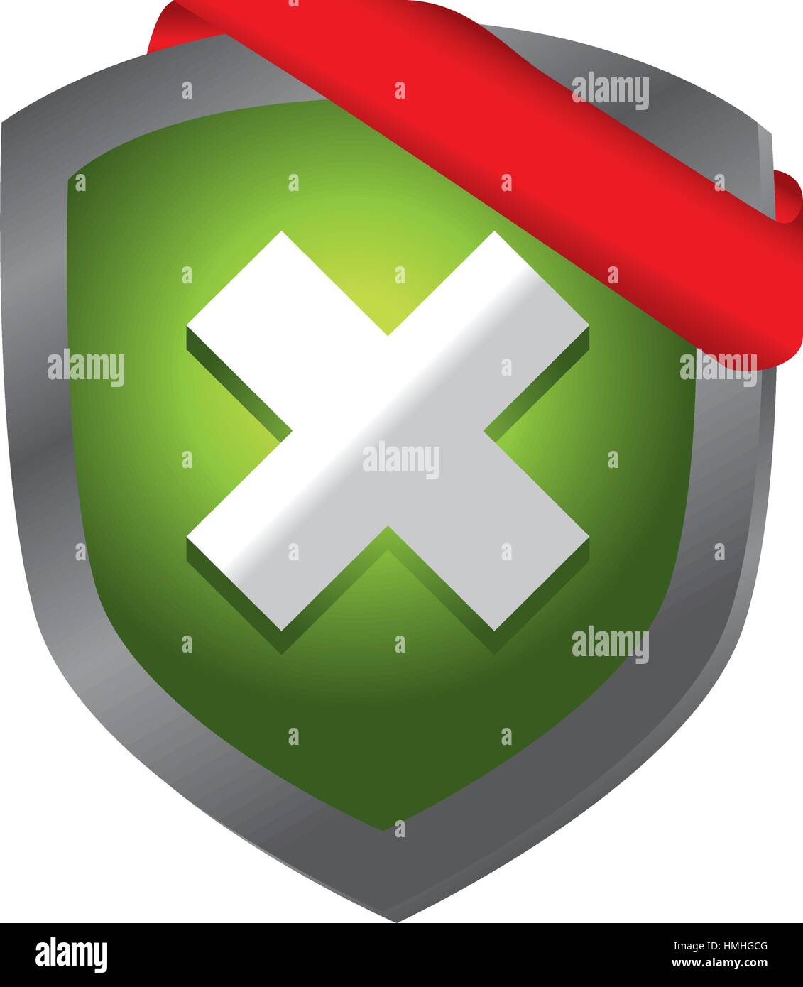 shield with x isolated icon vector illustration design Stock Vector ...