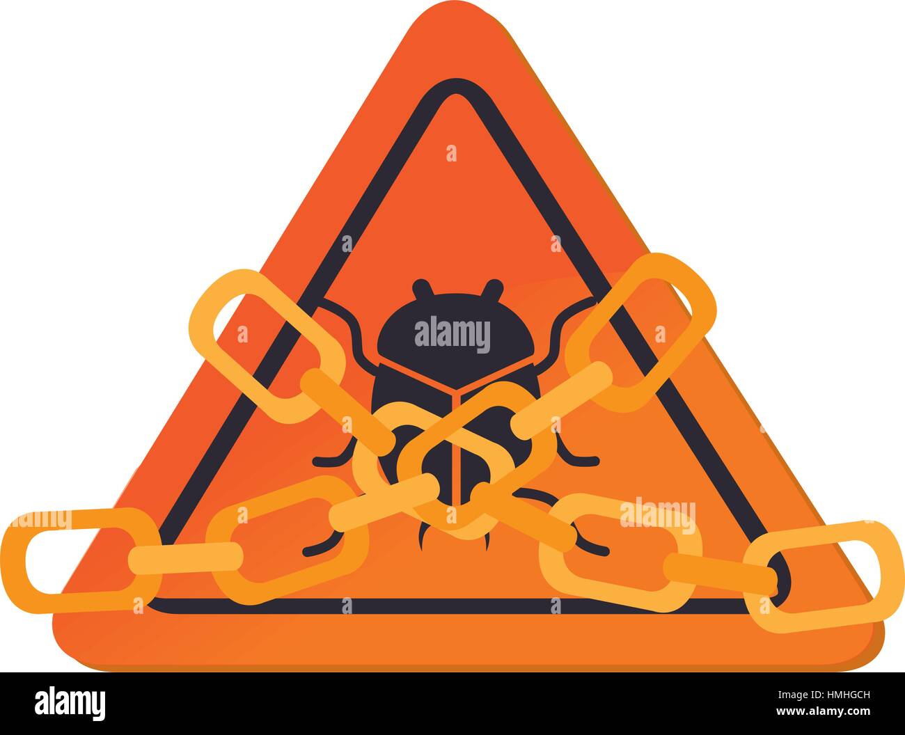 triangle signal with chain vector illustration design Stock Vector ...