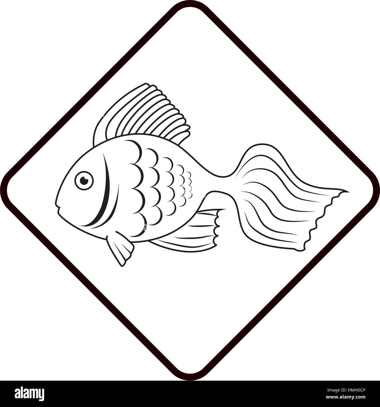 sea fish emblem icon vector illustration design Stock Vector Image ...
