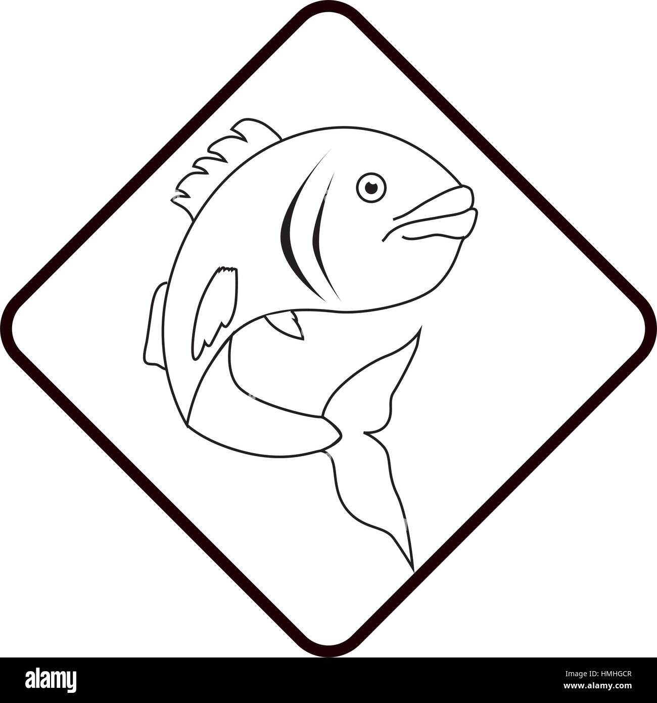 sea fish emblem icon vector illustration design Stock Vector Image ...