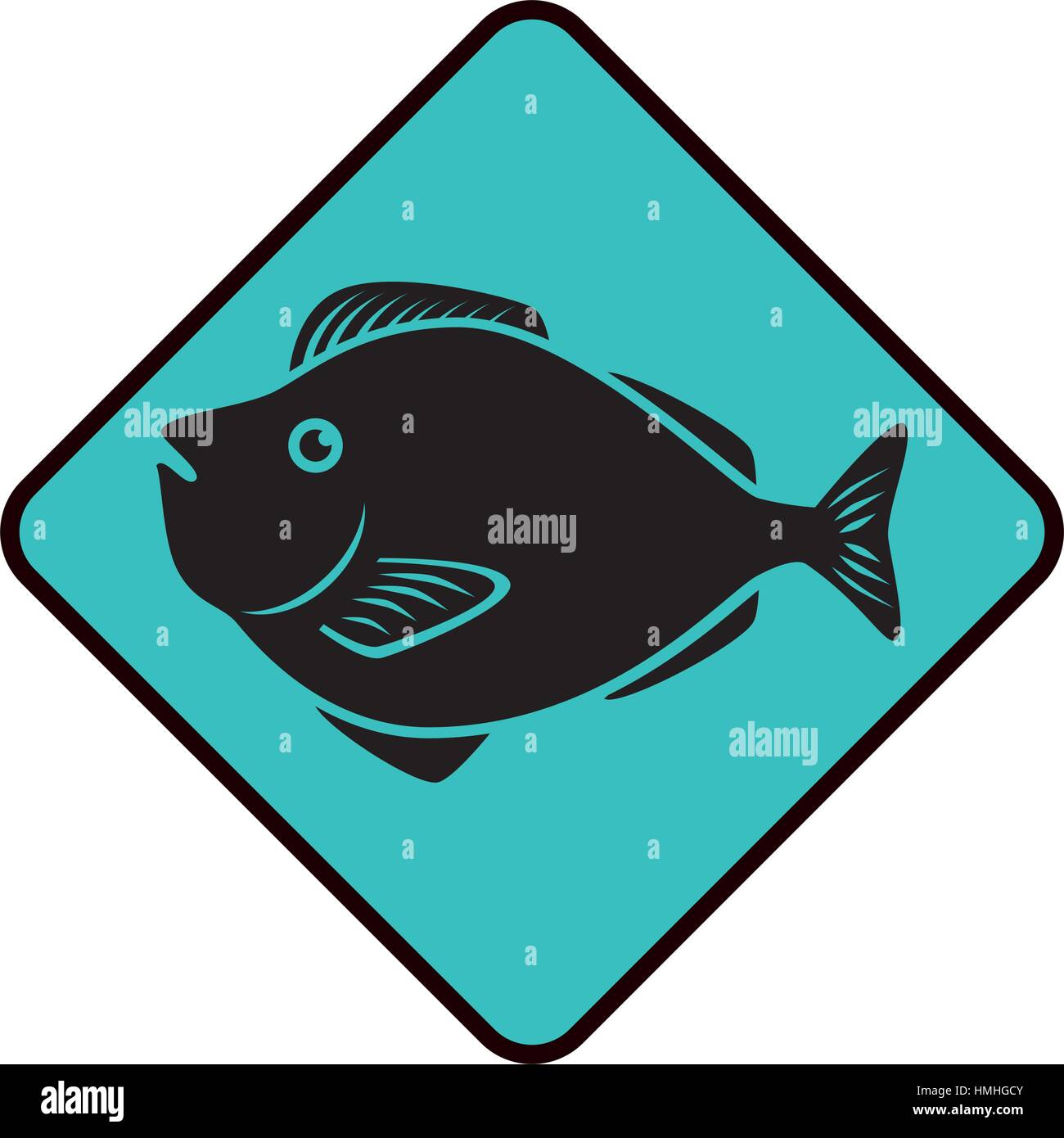 sea fish emblem icon vector illustration design Stock Vector Image ...