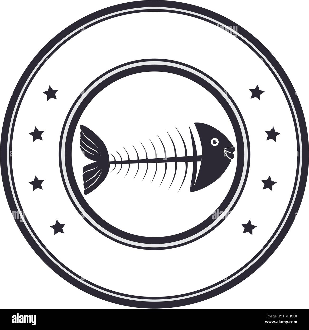 sea fish emblem icon vector illustration design Stock Vector Image ...