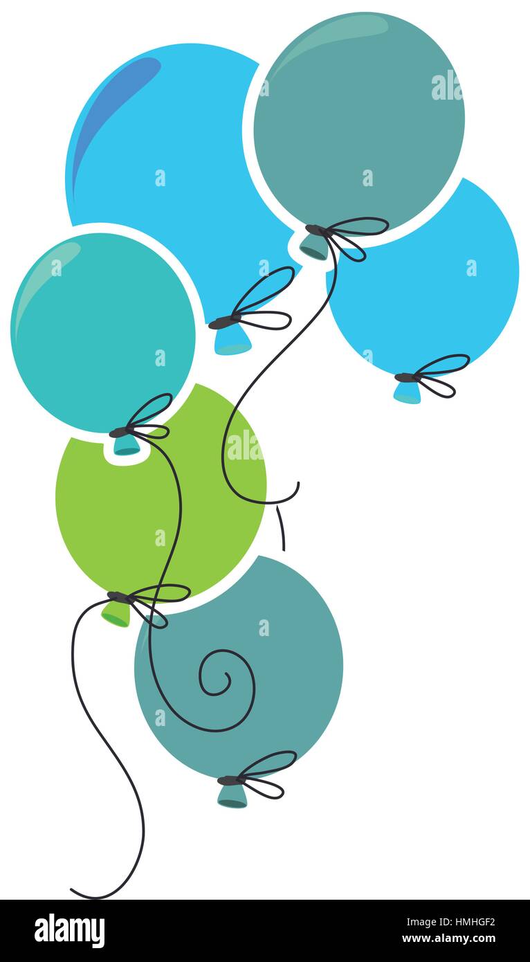 balloons air party card vector illustration design Stock Vector Image ...