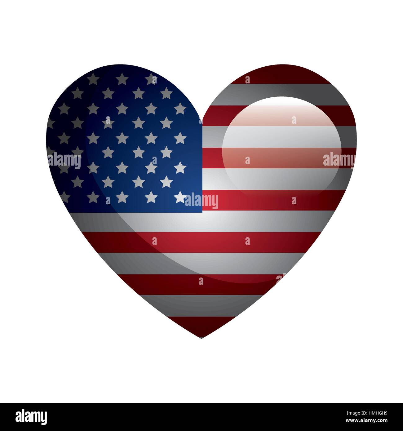 united states of america heart emblem vector illustration design Stock ...