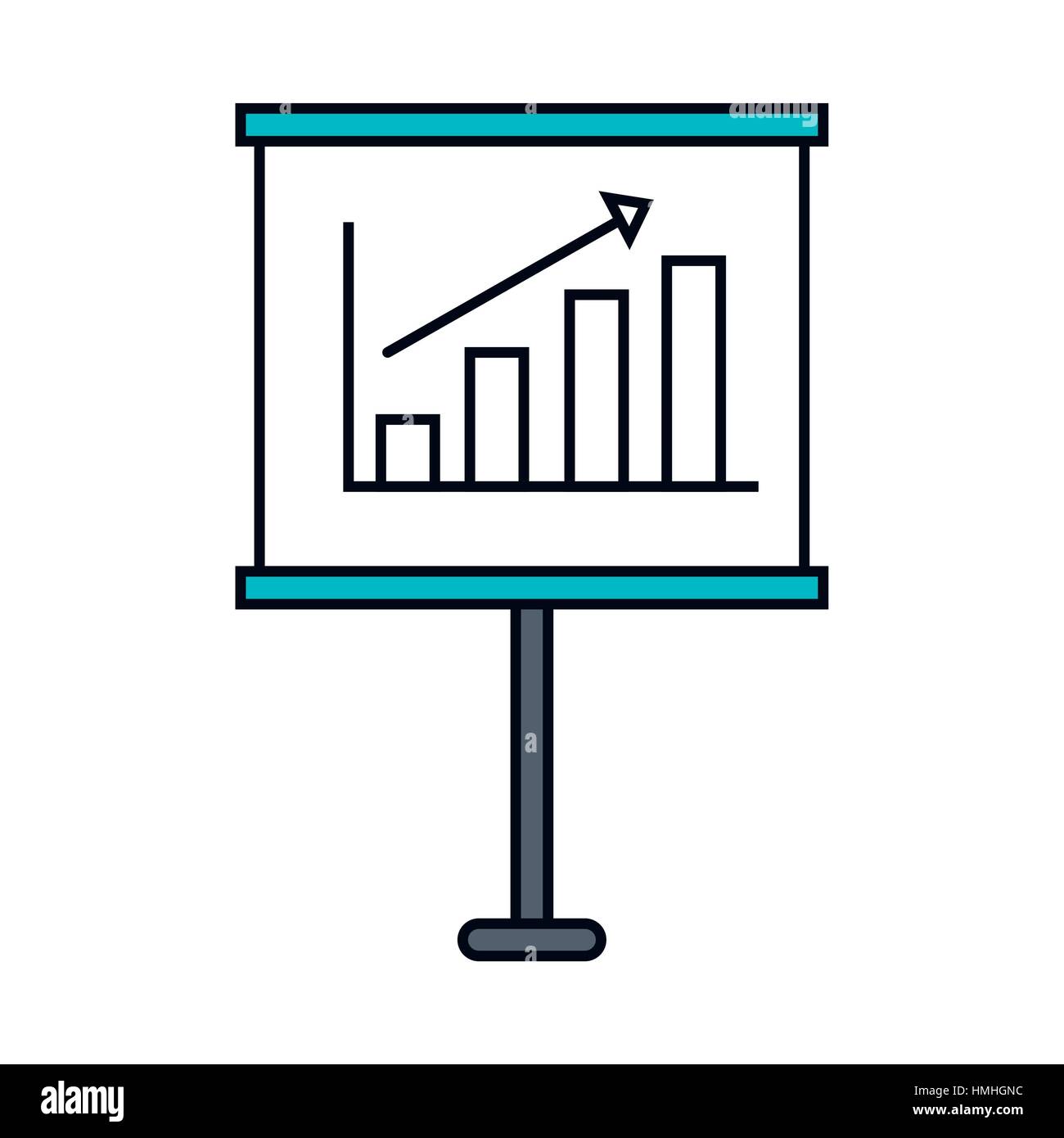 paperboard with statistics graph vector illustration design Stock ...