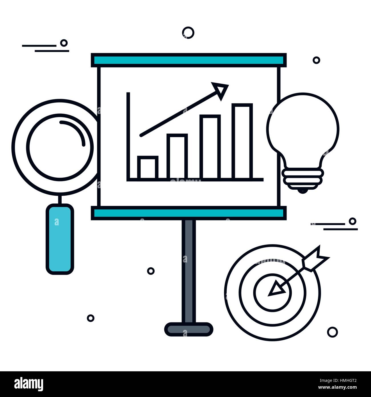 paperboard with statistics graph vector illustration design Stock ...