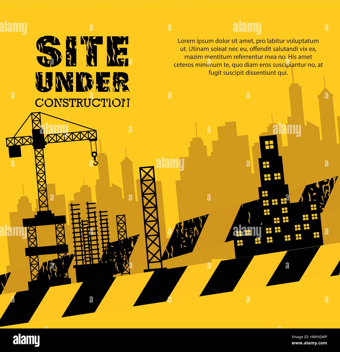 Building under construction site cranes Stock Vector Images - Alamy