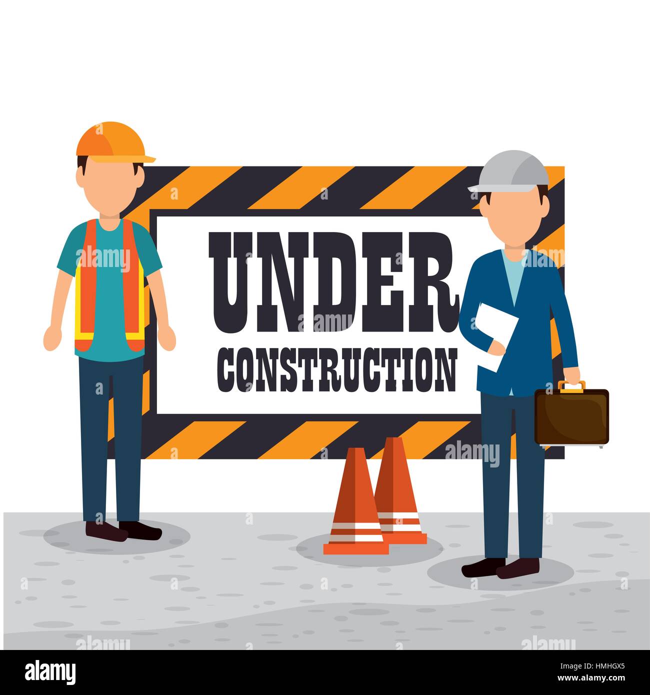 teamwork construction on site vector illustration design Stock Vector ...