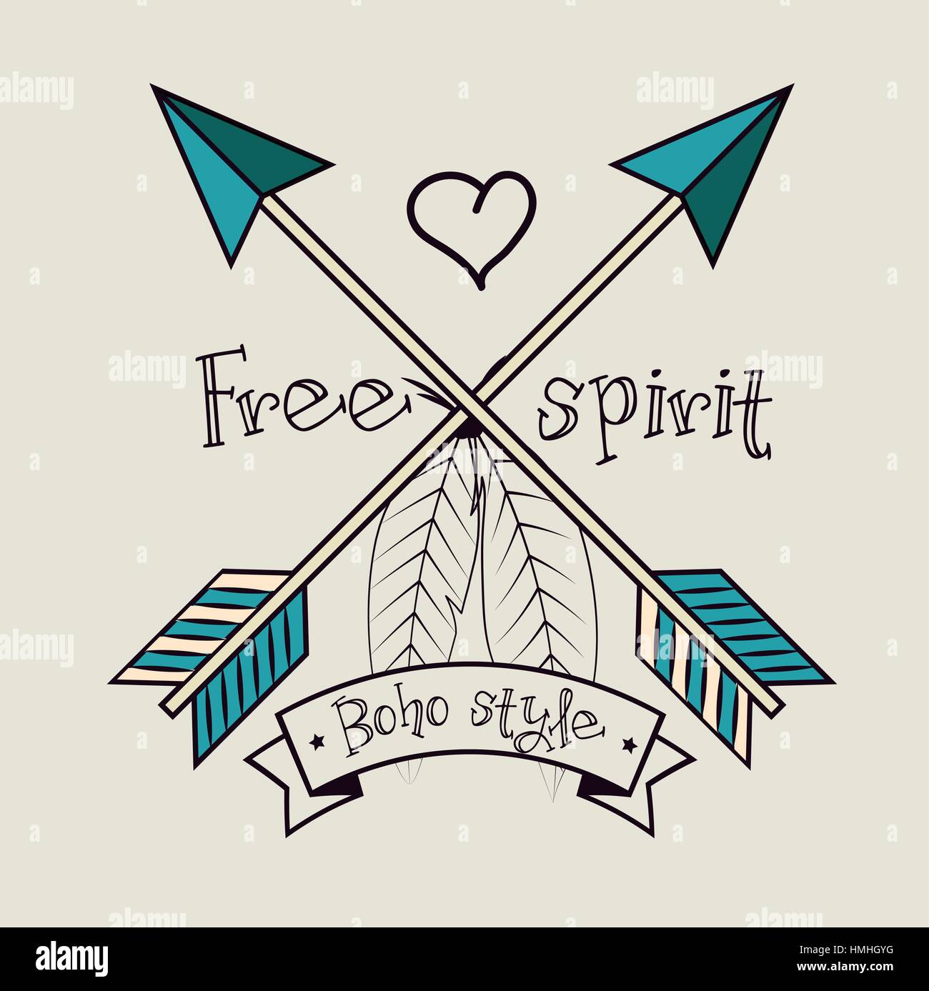 free spirit boho style vector illustration design Stock Vector Image ...
